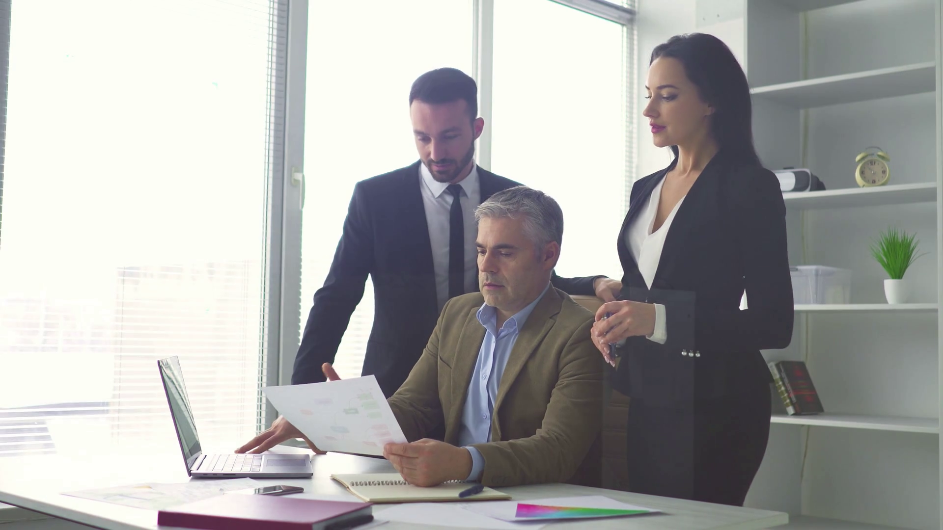 The Three Business People Discussing In Stock Footage SBV-337767441 ...