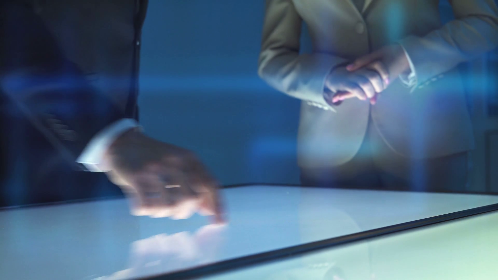 The Woman Man Working With Sensor Screen On Stock Footage SBV-330606340 ...