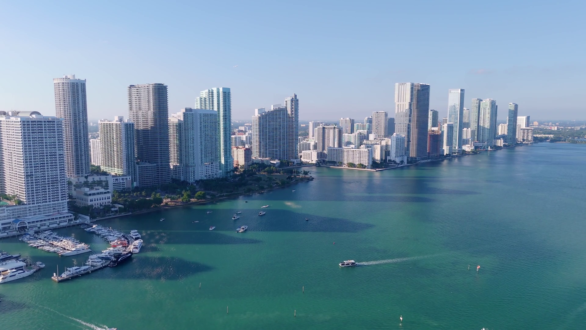 Aerial Drone View Of Downtown Miamis Stock Footage SBV-352053781 ...