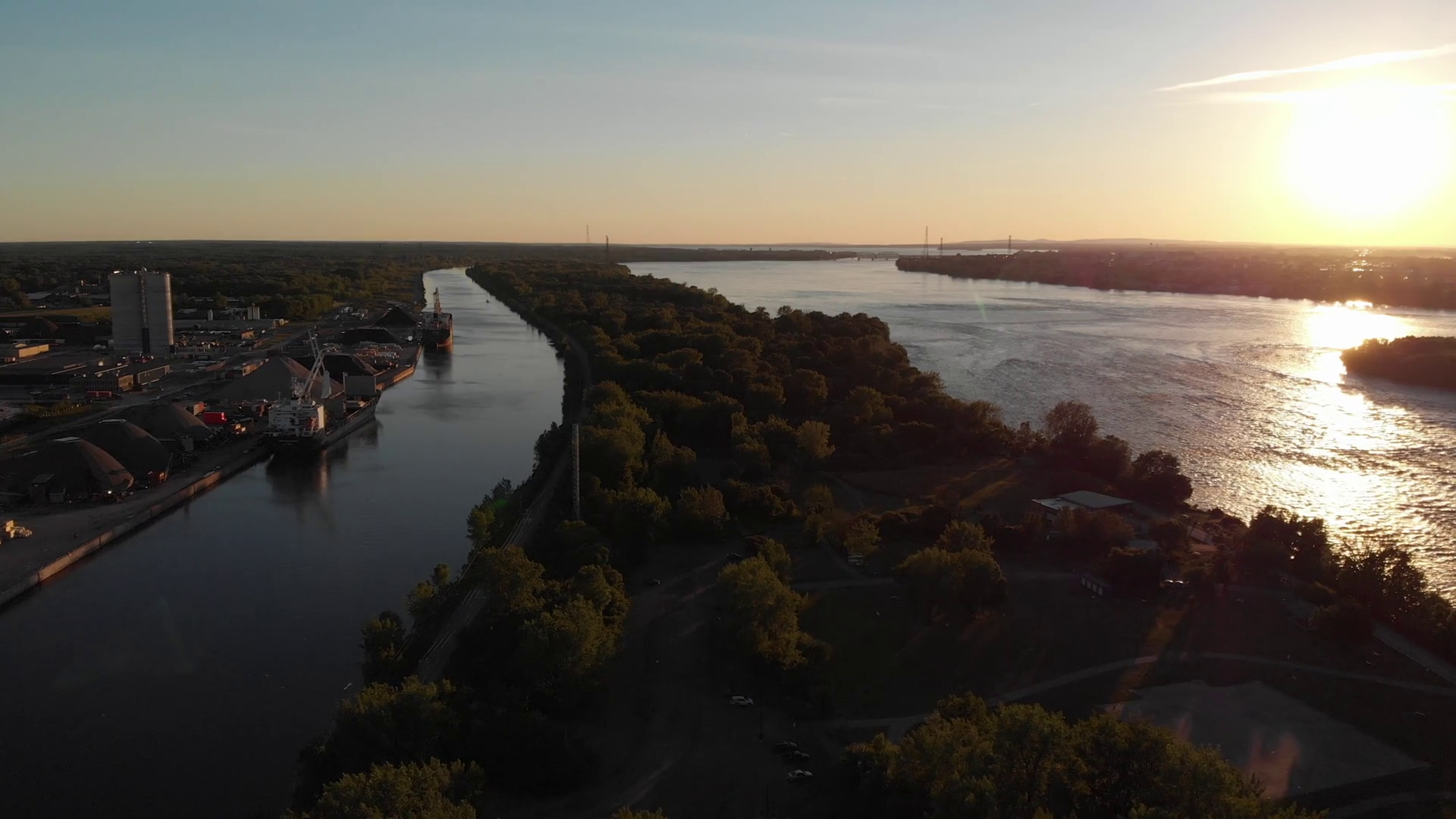 Sunset Over St Lawrence River Stock Footage SBV-347383683 - Storyblocks