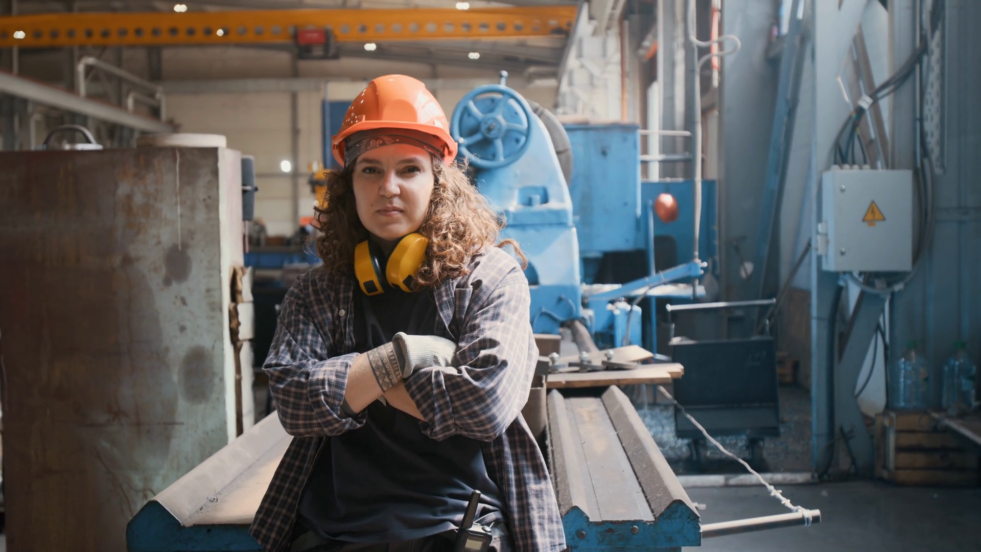 Portrait Of Young Female Metalworker Wearing Stock Footage SBV ...