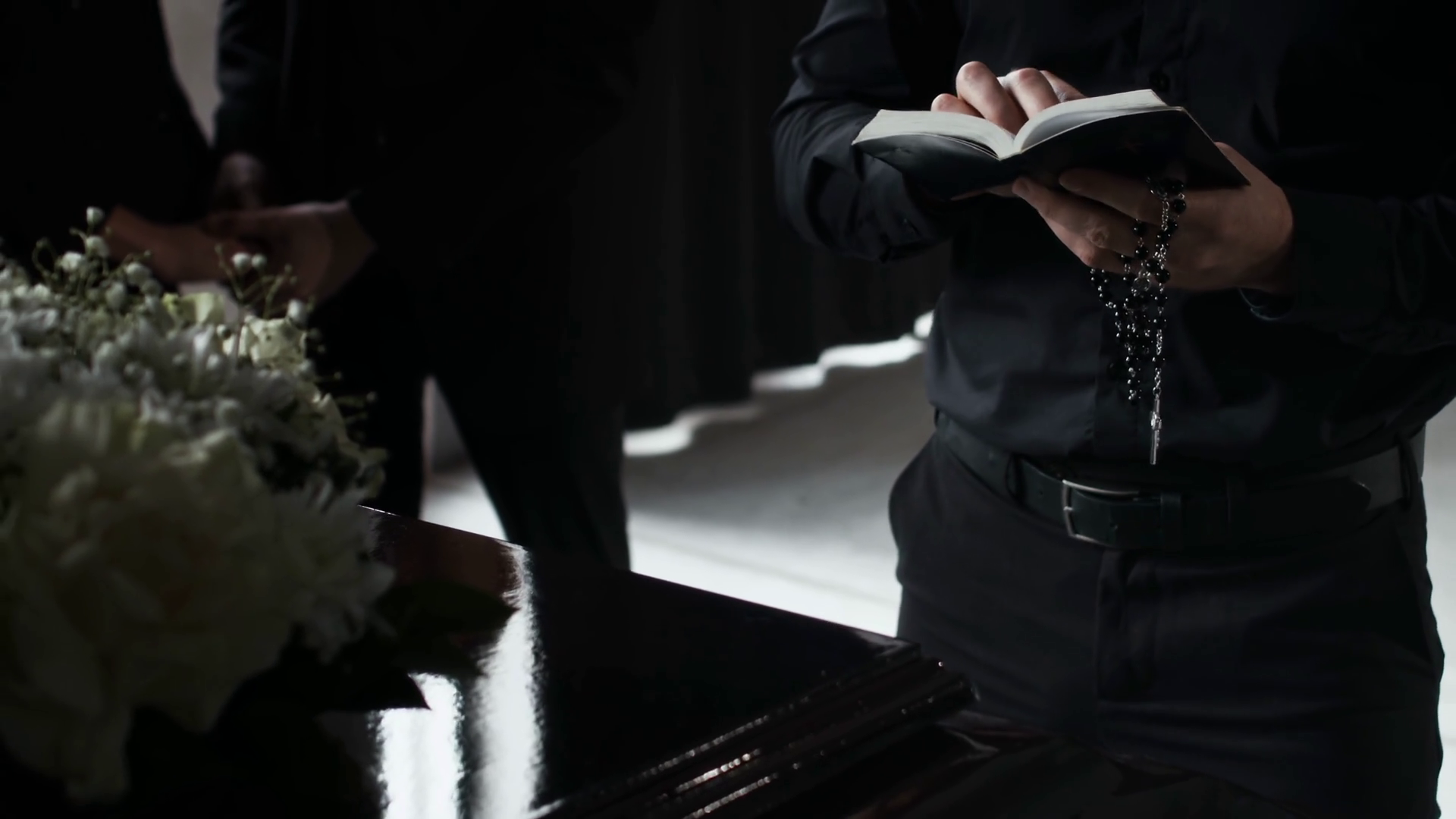 Unrecognizable Priest Conducting Funeral Stock Footage SBV-351980945 ...