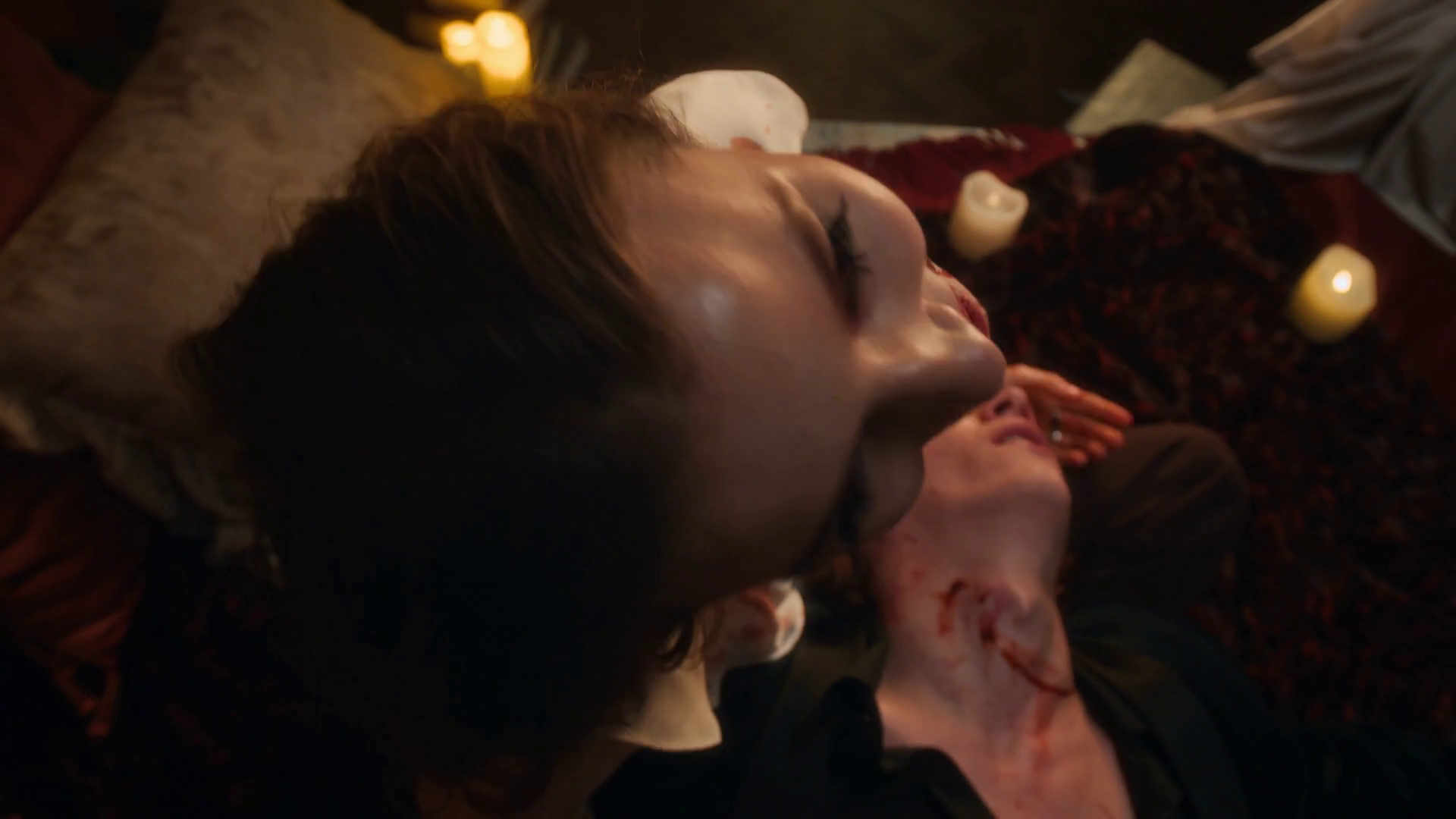 High Angle Portrait Shot Of Sinister Vampire Stock Footage SBV ...