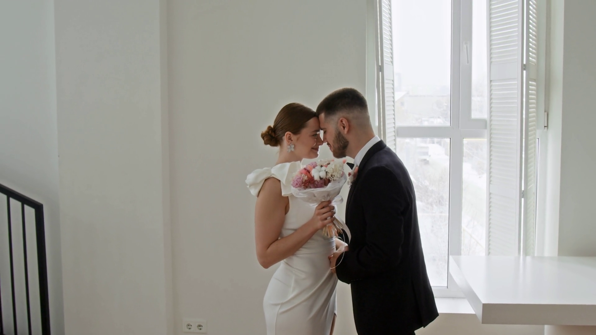 Newlyweds Enjoying Moment Together Wedding Stock Footage SBV-352195383 ...