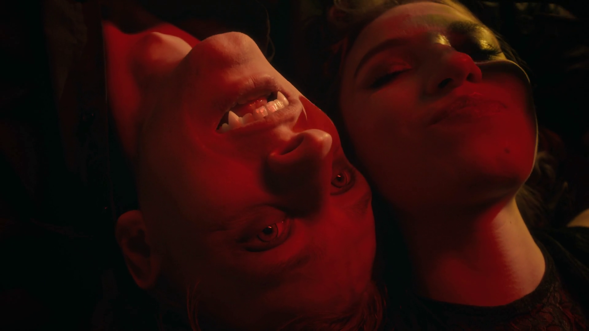 Close-up High Angle Shot Of Smiling Vampire Stock Footage SBV-351895602 ...