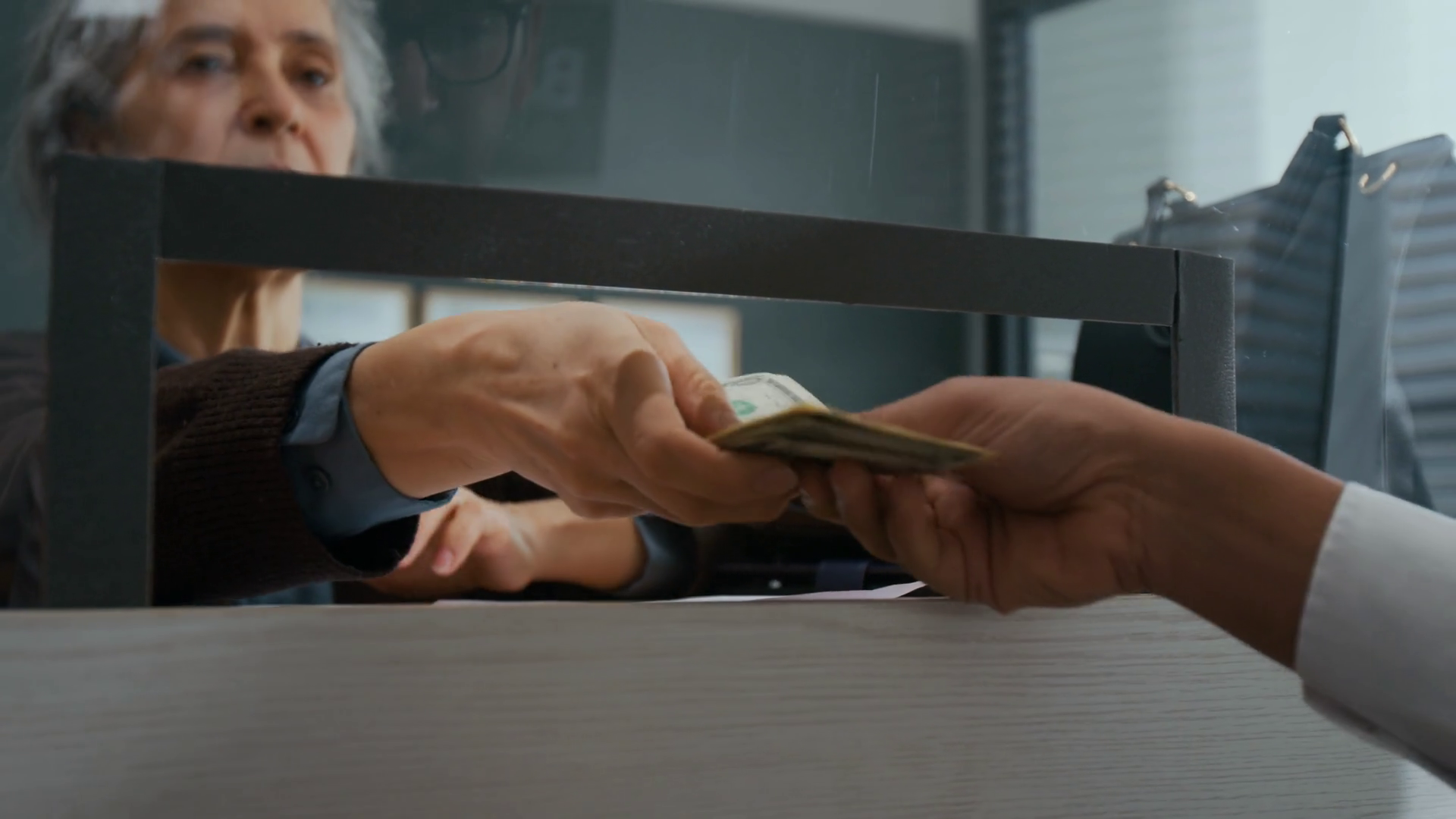 Low Angle Shot Of Unrecognizable Bank Worker Stock Footage SBV ...