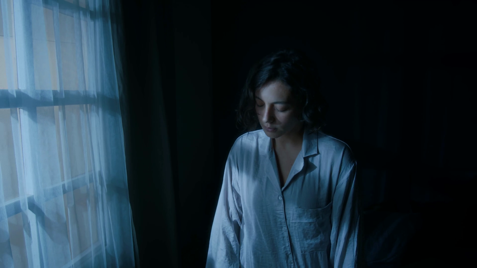 Young Woman Walking Up At Night Sleepwalking Stock Footage SBV ...