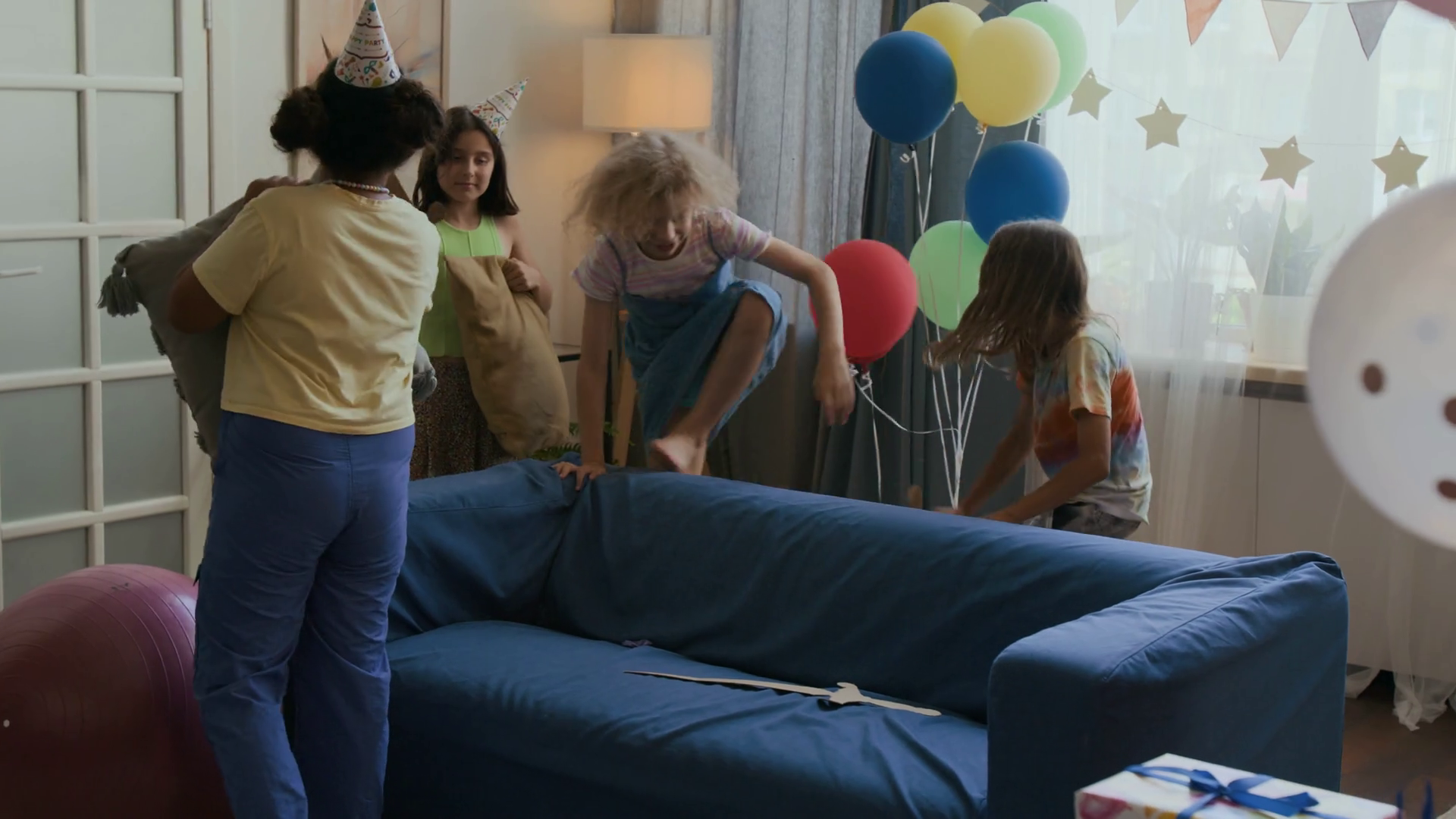 Four Diverse Gen Alpha Children Battling Stock Footage SBV-351674383 ...