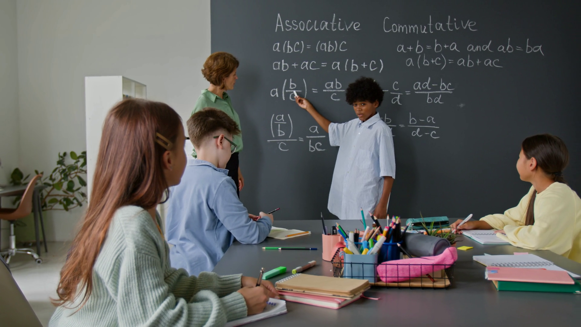 Young African American Student At Blackboard Stock Footage SBV ...
