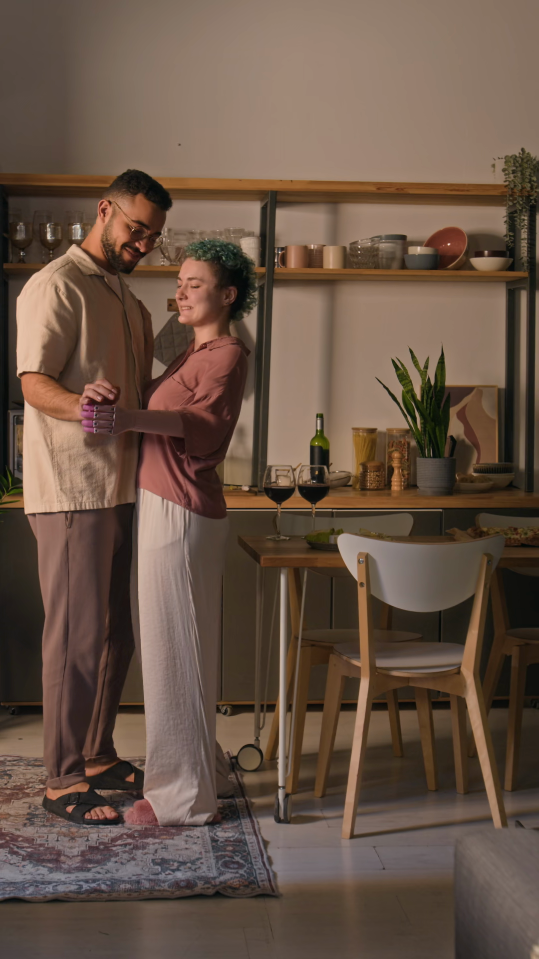 Vertical View Of Cute Gen Z Couple Toasting Stock Footage SBV-353842881 ...