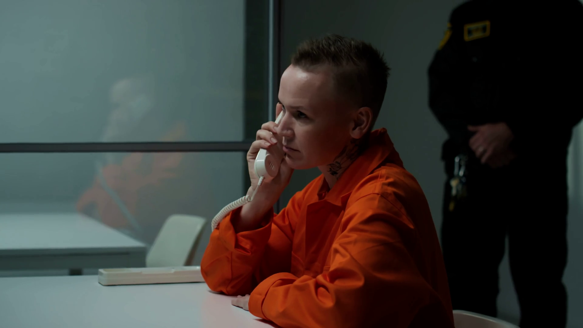 Nervous Female Prisoner In Orange Jail Stock Footage SBV-348820306 ...