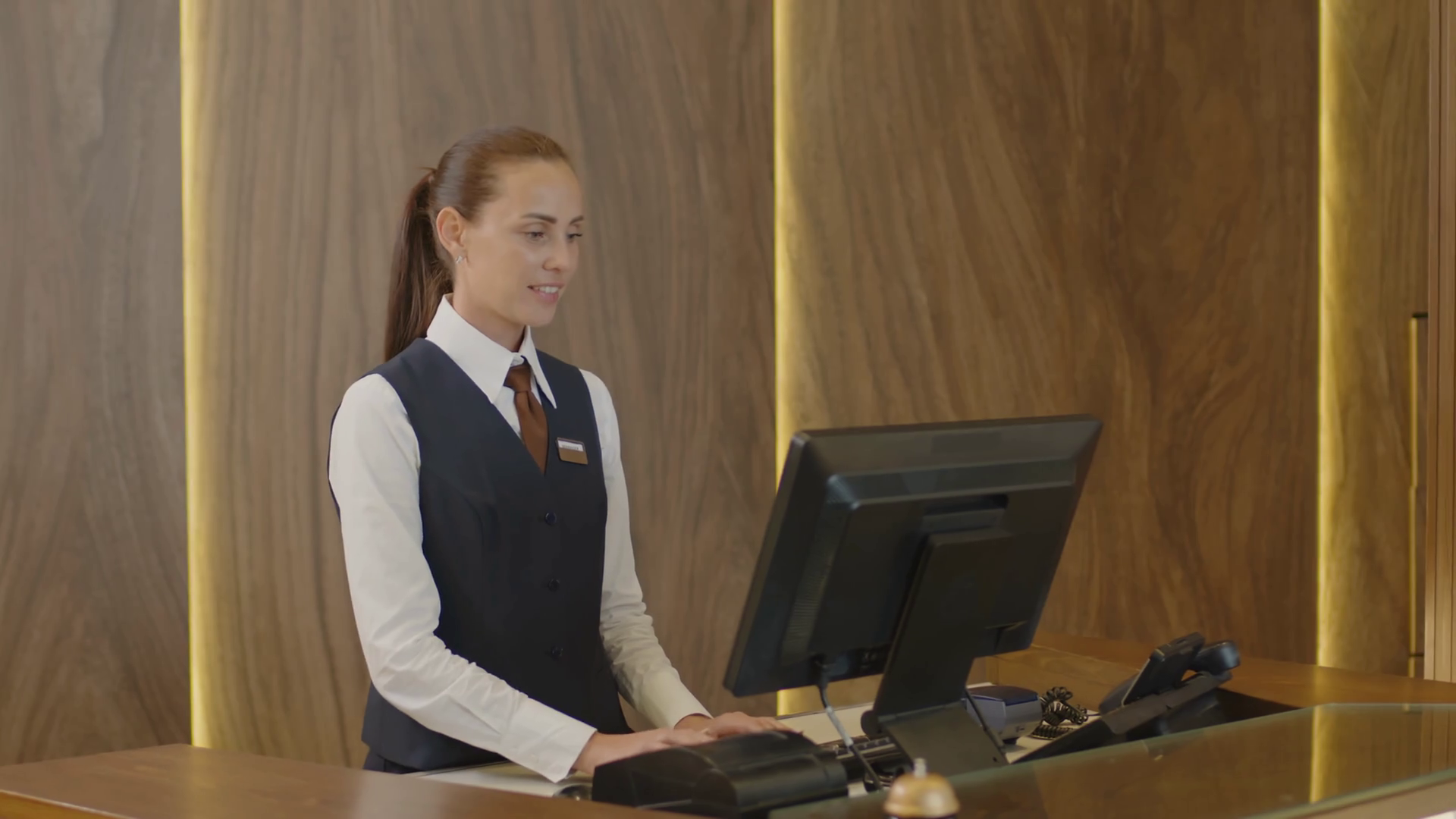 Portrait Of Young Female Hotel Receptionist Stock Footage SBV-348777083 ...