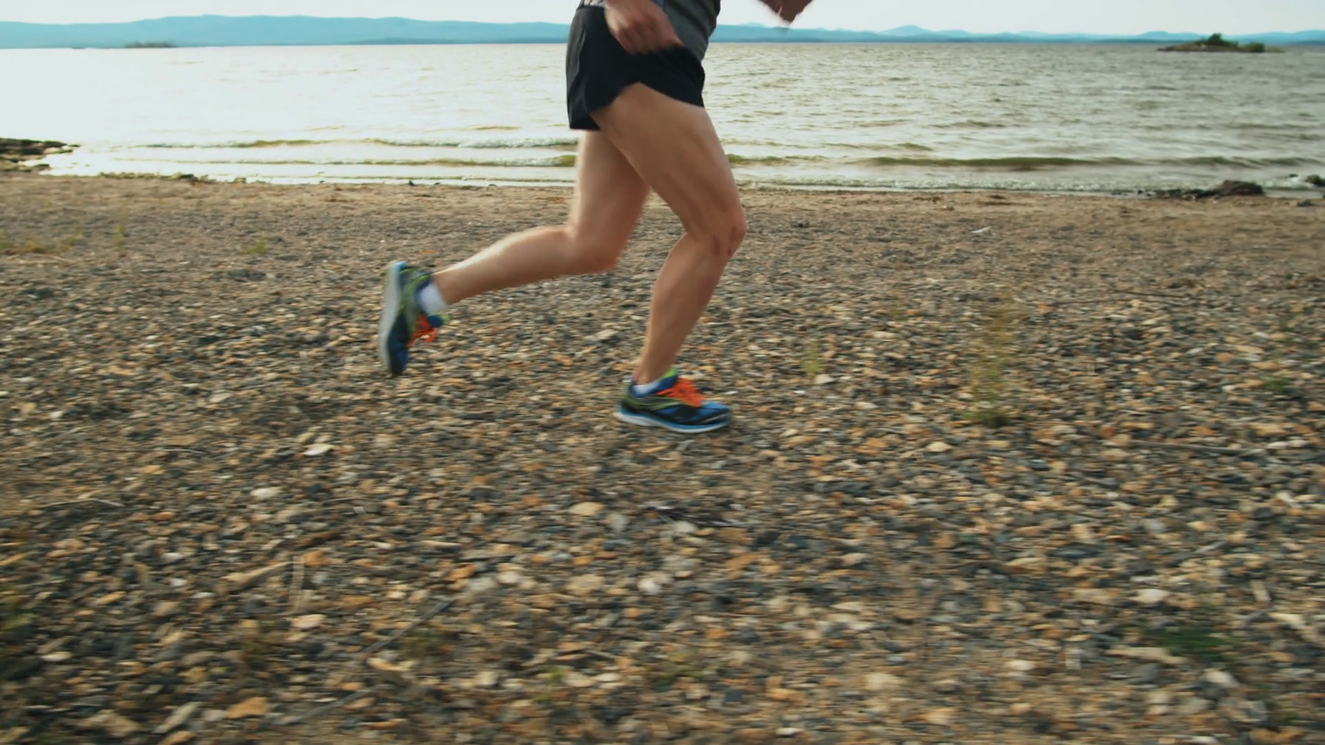 Panning Wide Shot Of Sporty Woman Running Stock Footage SBV-347691757 ...