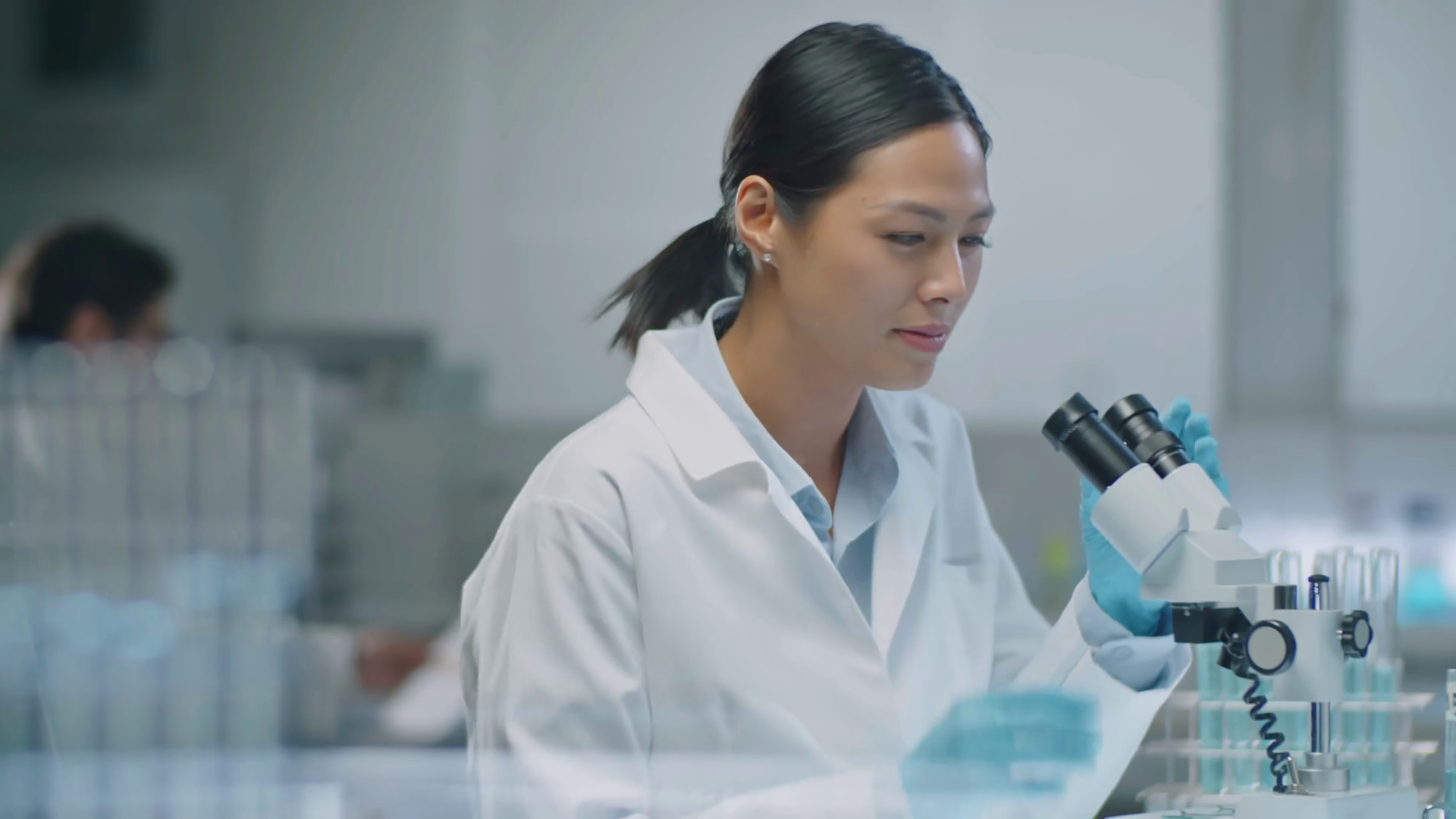 Portrait Of Female Asian Scientist In White Stock Footage SBV-348495696 ...