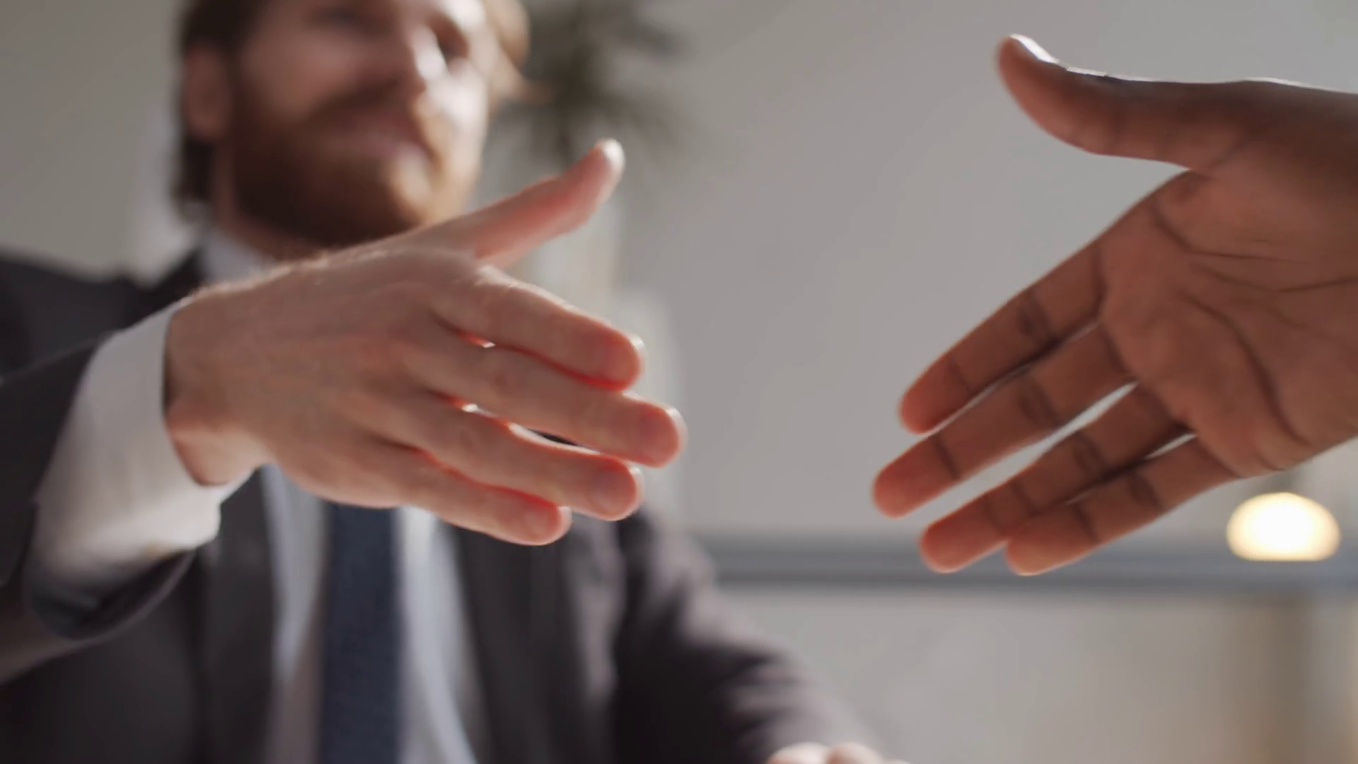 Close Up Selective Focus Shot Of Handshake Stock Footage SBV-346680169 ...