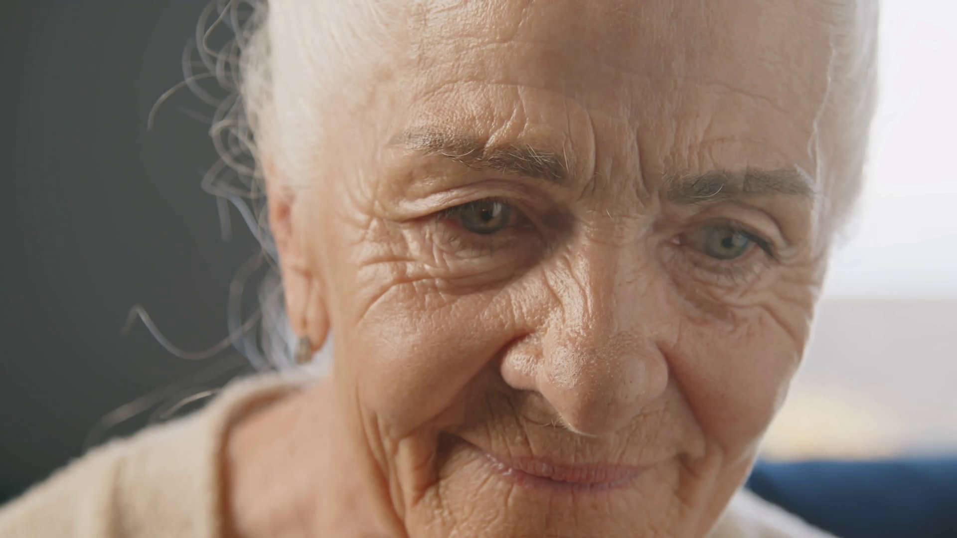 Close Up Portrait Of Senior Woman With Gray Stock Footage SBV-348384663 - Storyblocks