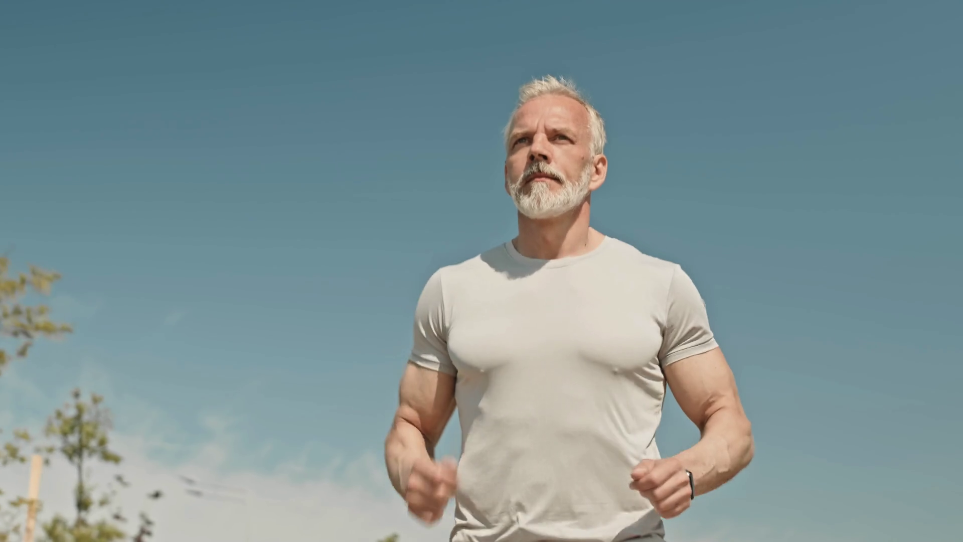 Low Angle Slow Motion Shot Of Athletic Stock Footage SBV-347800090 ...