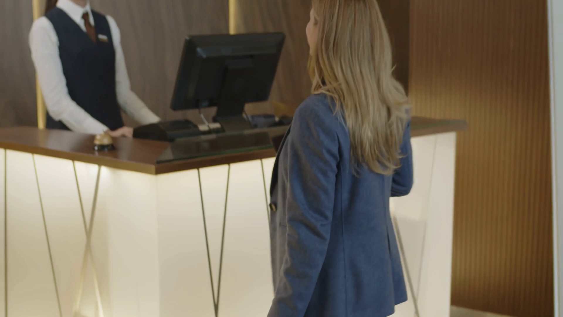 Woman Walking To Check-in Desk In Hotel Stock Footage SBV-348777370 ...