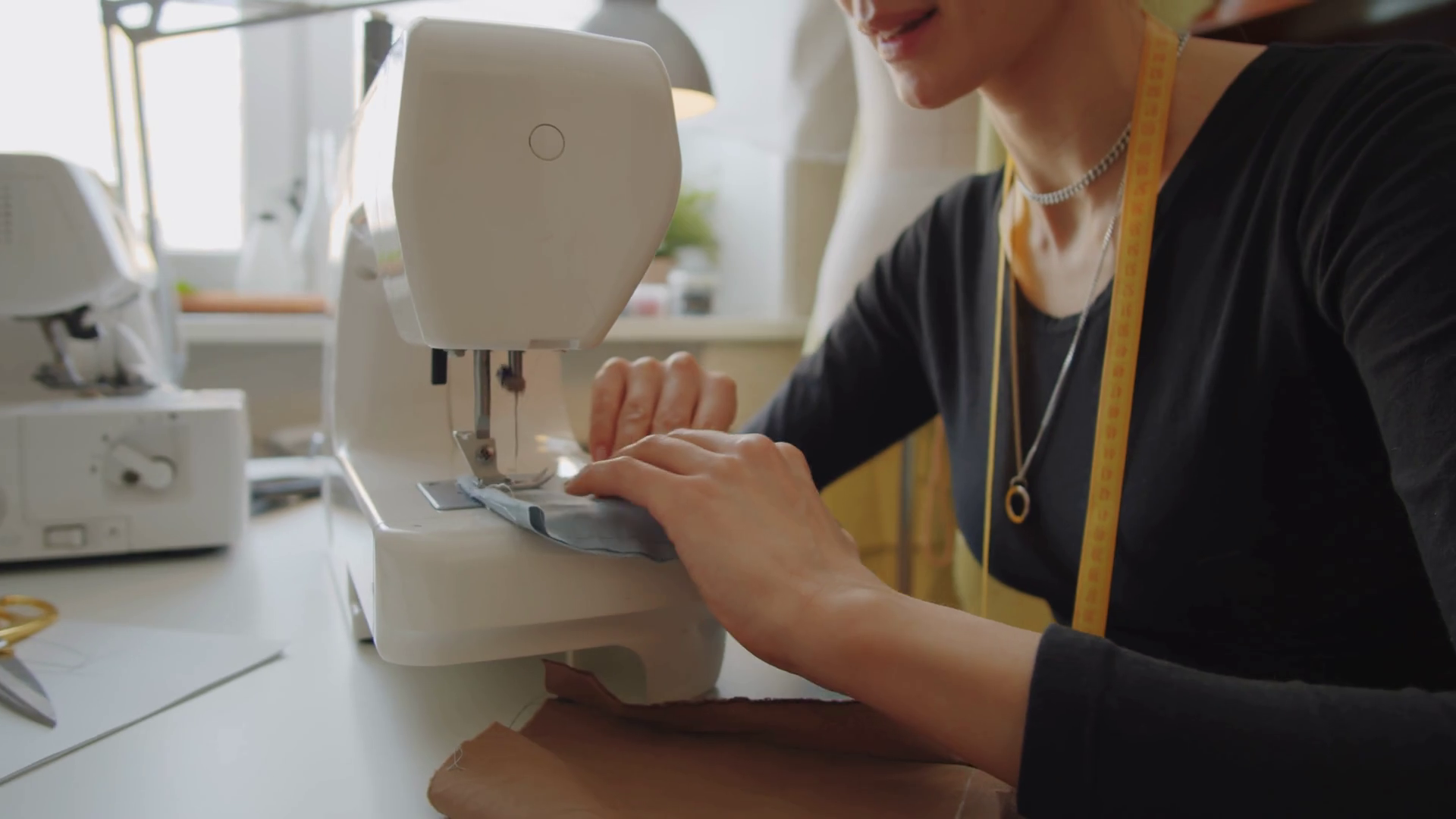 Arc Close Up Shot Of Female Dressmaker Stock Footage SBV-347341436 ...
