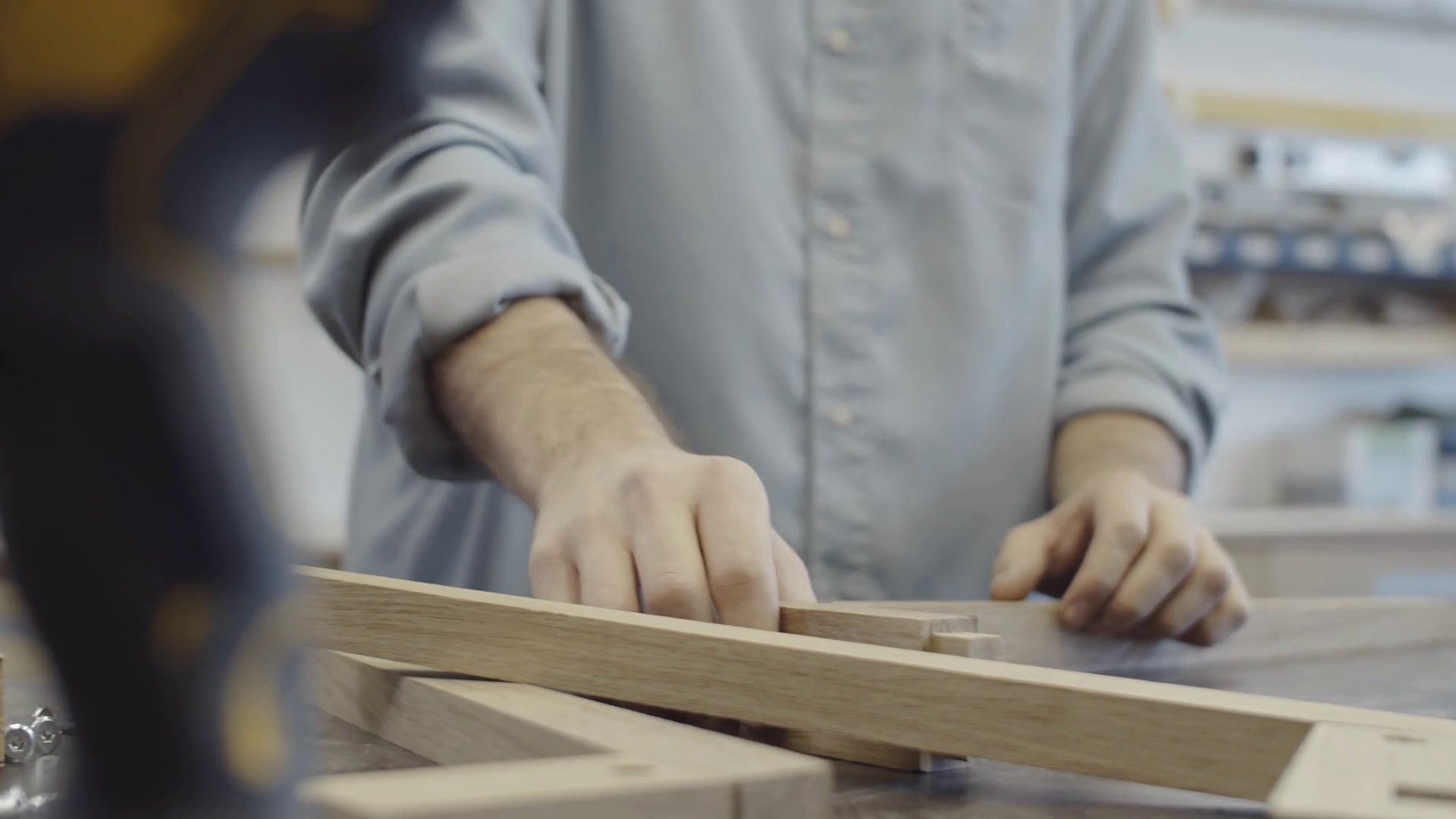 Close-up Shot Of Hands Of Male Carpenter Stock Footage SBV-347008790 ...