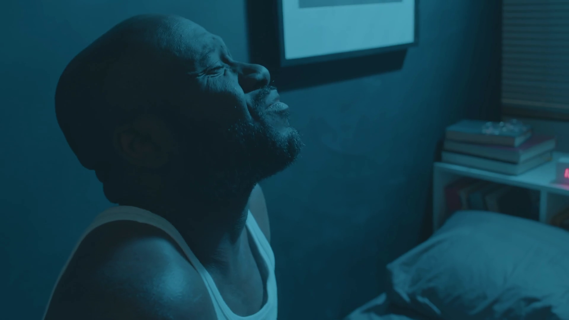 Tired Black Man Suffering From Insomnia Stock Footage SBV-348664463 ...