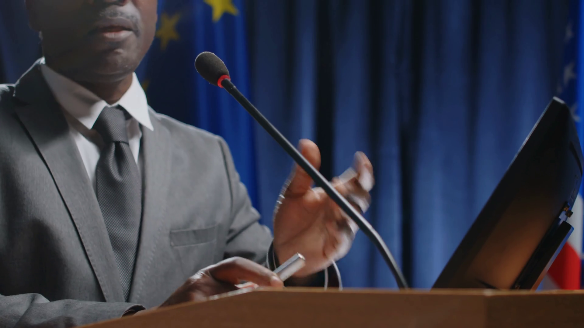 African American Senator Speaking In Mic Stock Footage SBV-348723222 ...