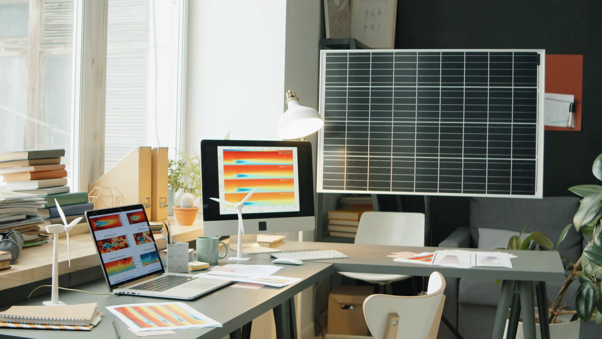 Office Interior Of Sustainable Energy Stock Footage SBV-346791783 ...