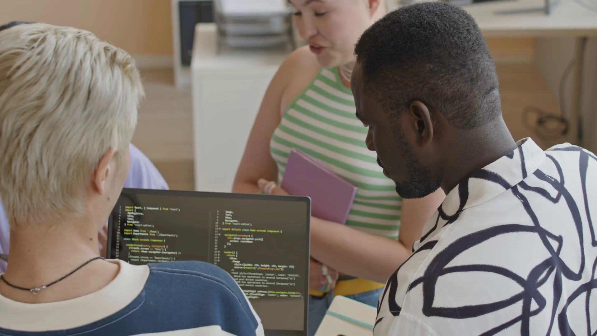 High Angle Shot Of Group Of Diverse College Stock Footage SBV-348699630 ...