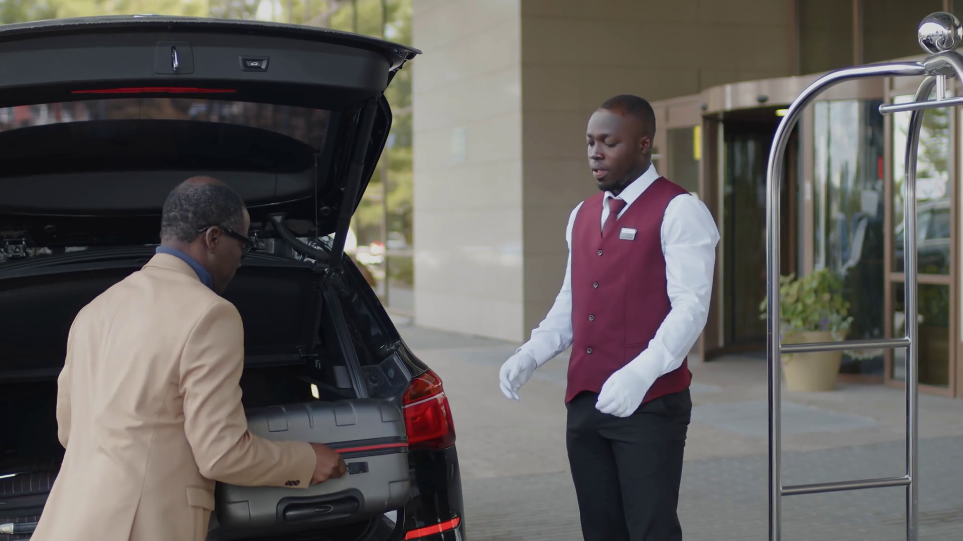 Young African American Bellboy In Uniform Stock Footage SBV-348777719 ...