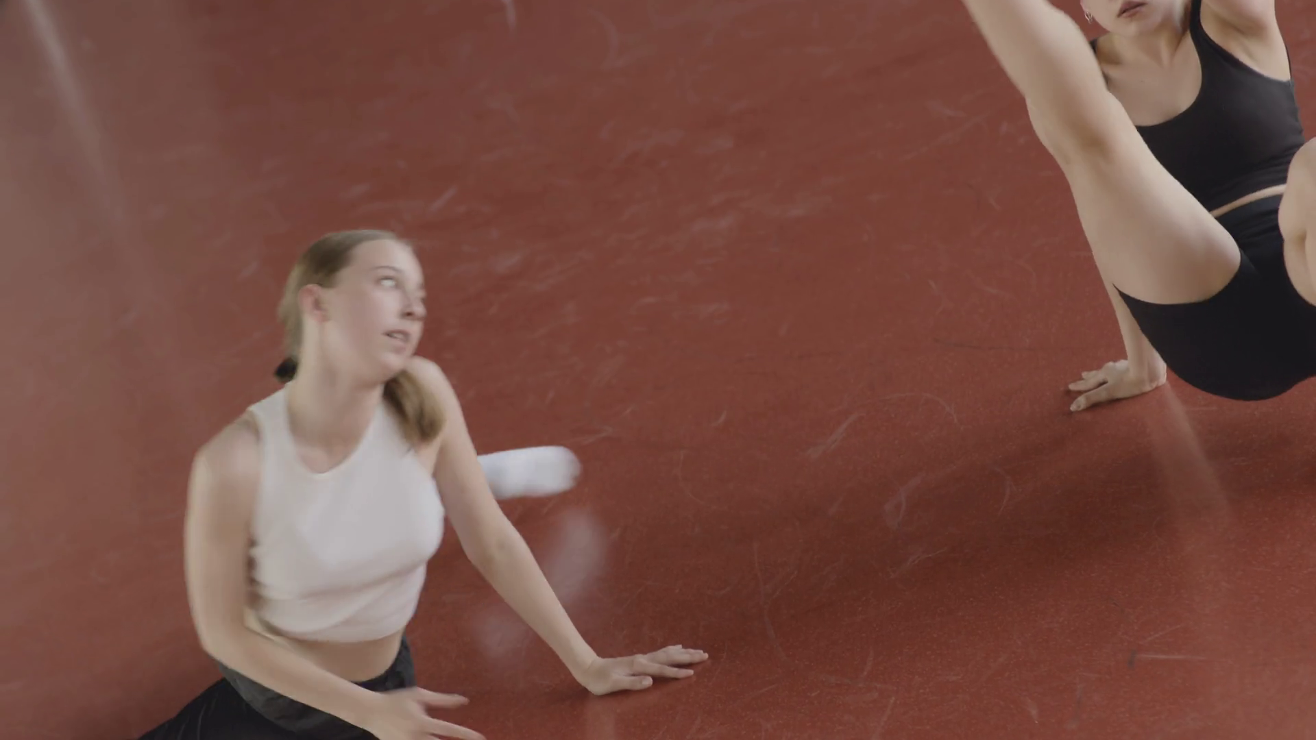 From Above Shot Of Two Female Dancers Stock Footage SBV-348710010 ...