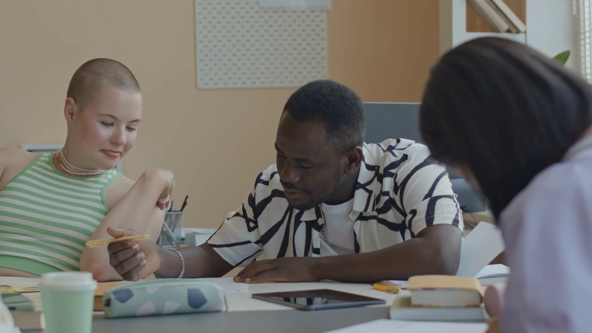 Gen Z Multi-ethnic Students Writing Test Stock Footage SBV-348699800 ...