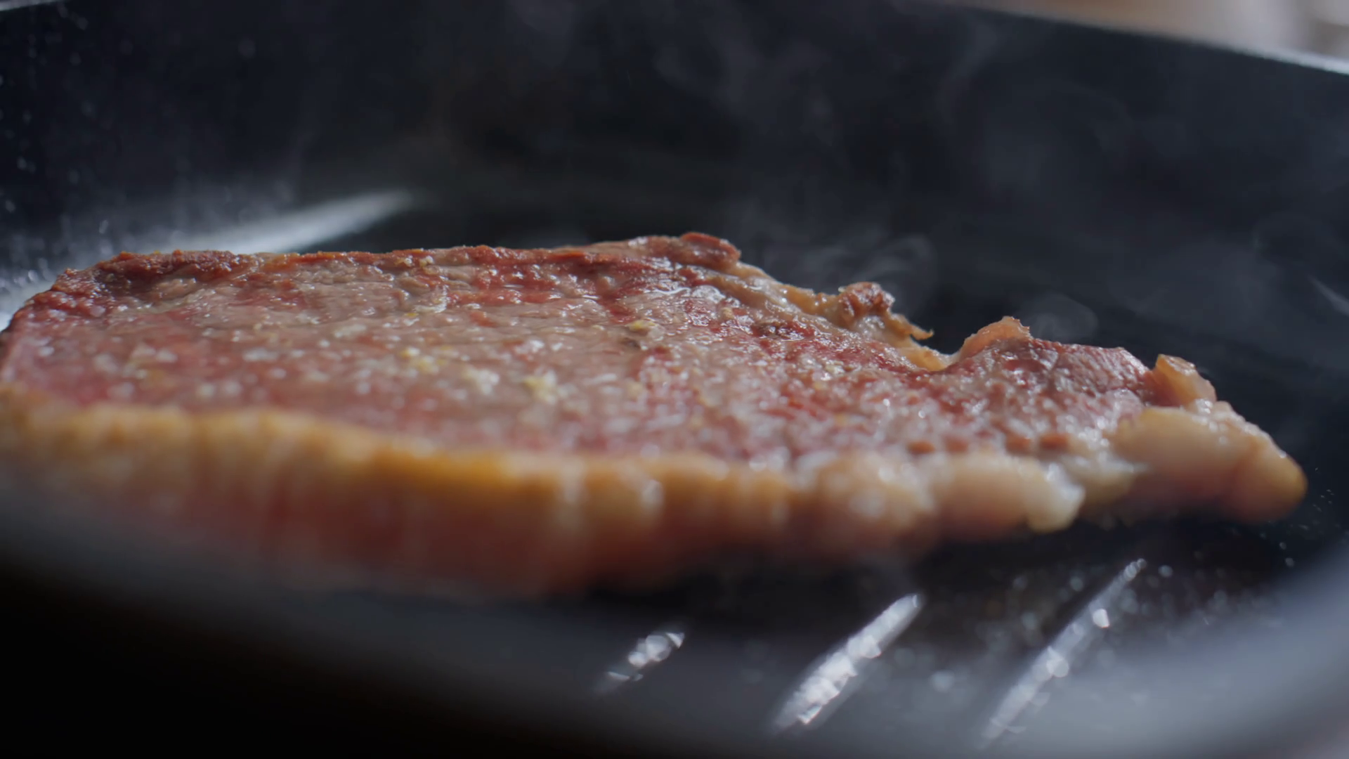 Close Up Shot Of Beef Steak Being Cooked On Stock Footage SBV-347004706 ...