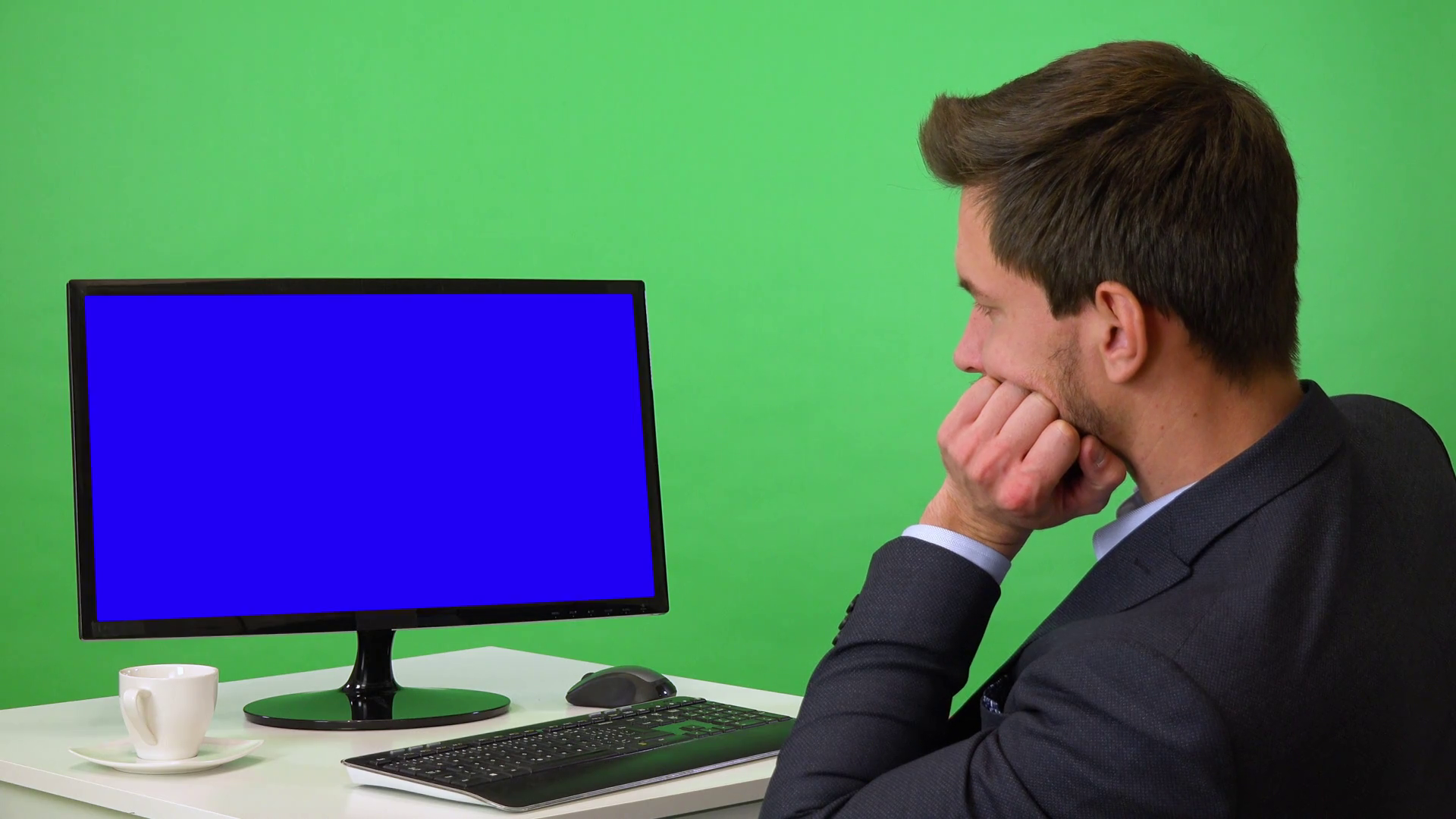 A Young Professional At Desk Looking At Stock Footage SBV-337215247 ...