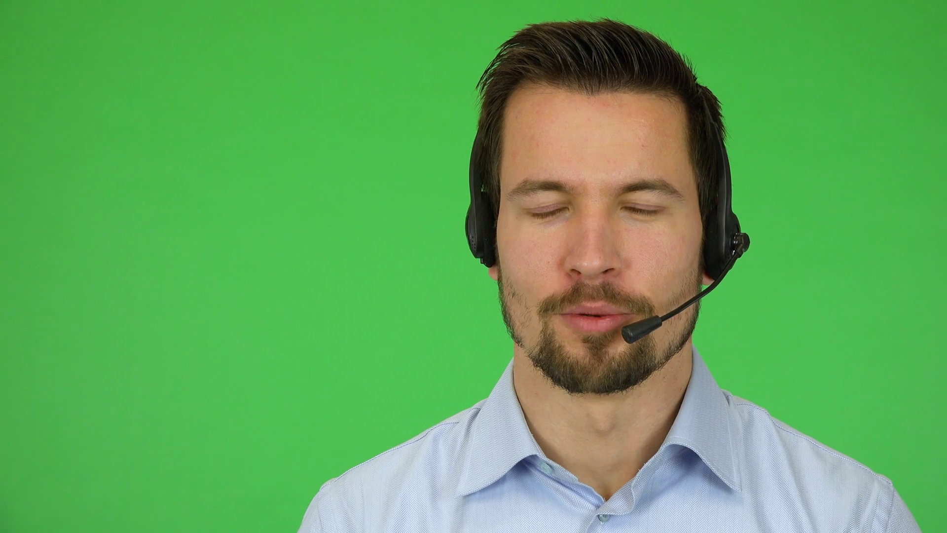 A Young Handsome Call Center Agent Talks To Stock Footage SBV-337207963 ...