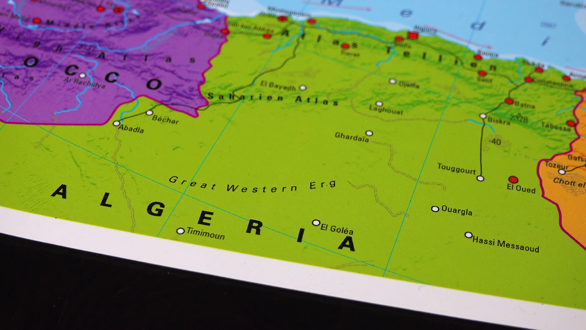 Algeria On Political Map - Closeup Stock Footage SBV-336300578 ...