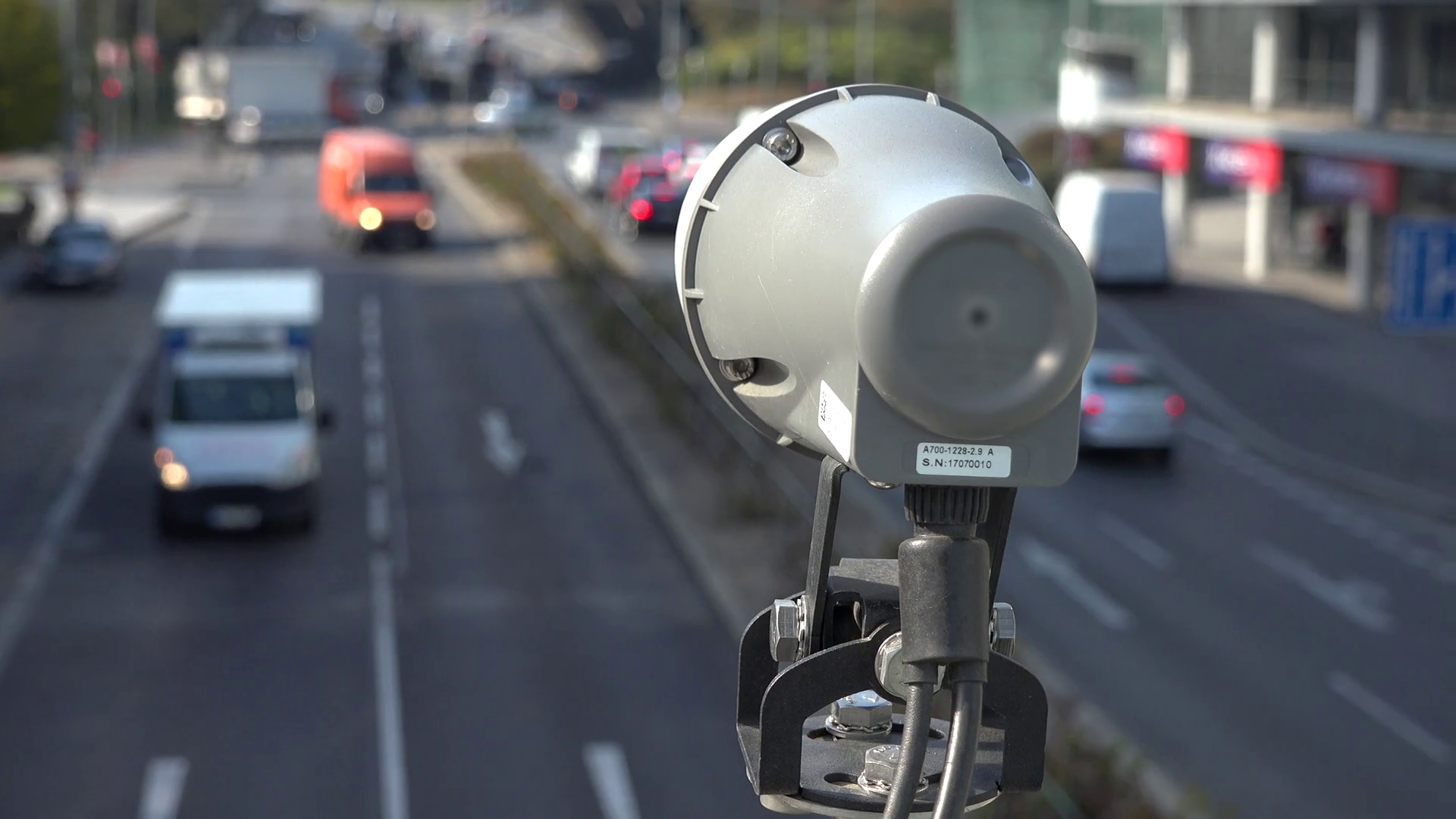 Closeup On Security Camera Above Busy Road Stock Footage SBV-336063733 ...
