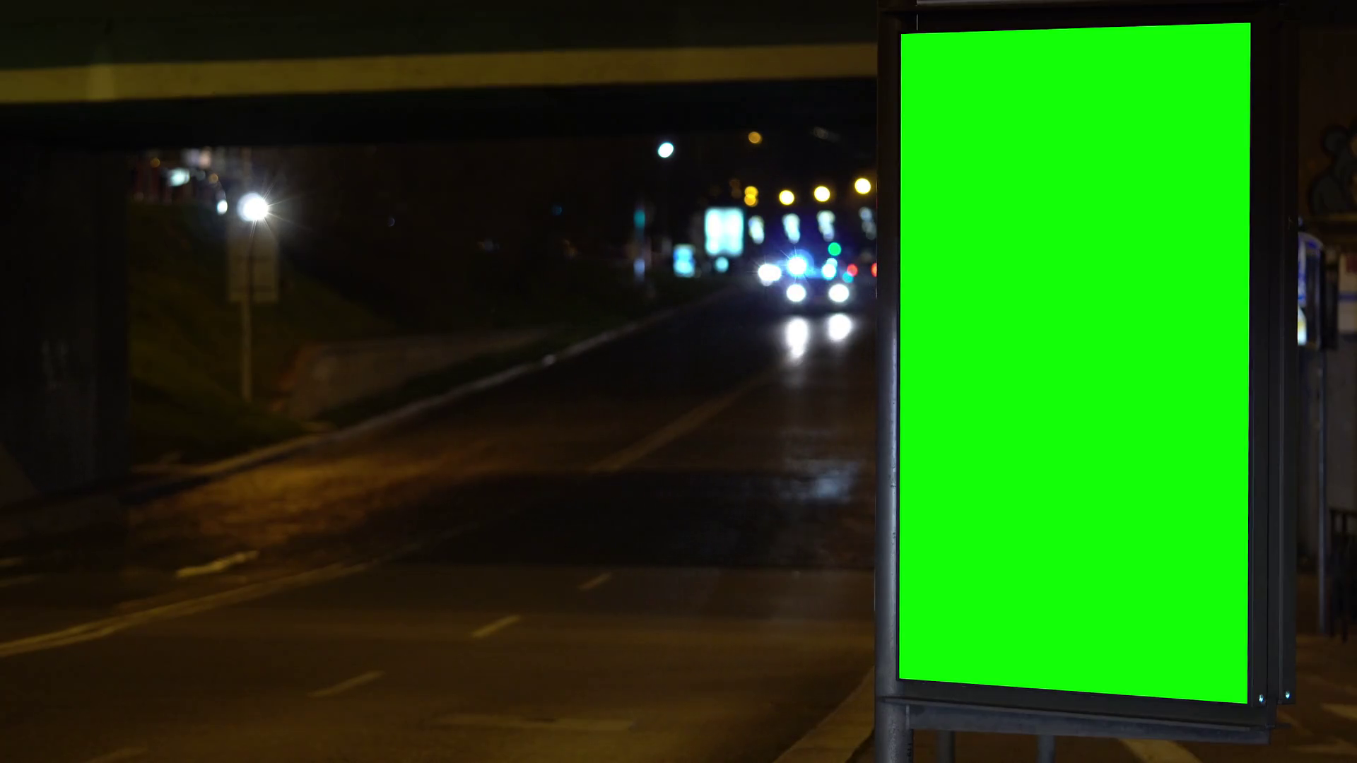 Green Screen Billboard Road In Street In Stock Footage SBV-338407567 ...