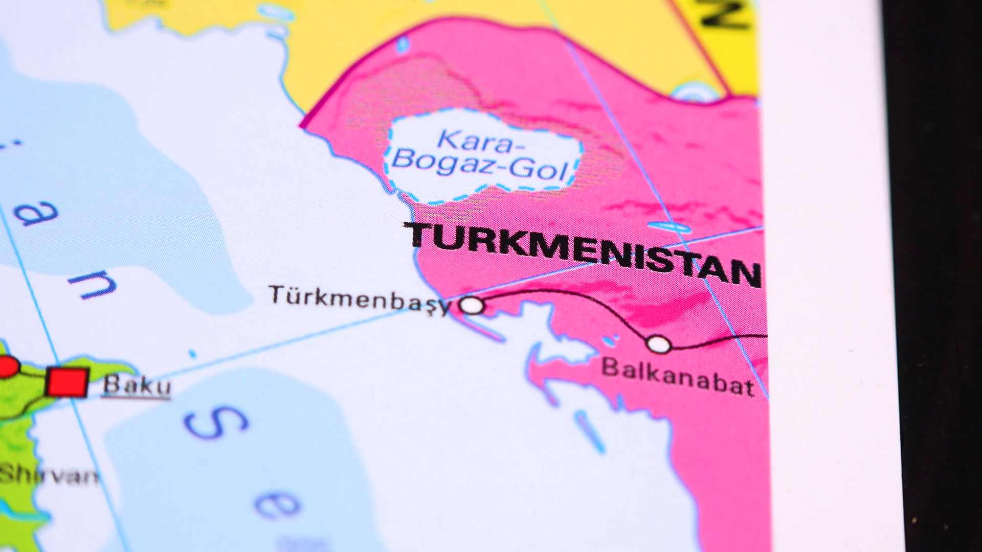 Turkmenistan On Political Map - Closeup Stock Footage SBV-336300881 ...
