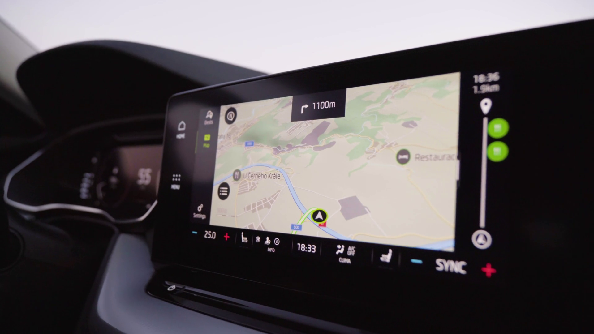 A Map Gps On Touchscreen System On Dashboard Stock Footage SBV ...
