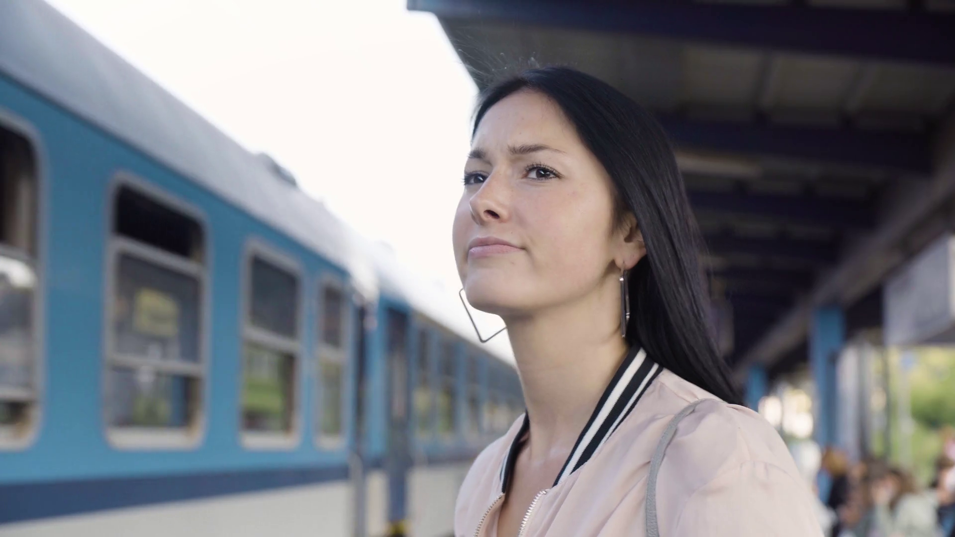 A Frustrated Woman Misses Train At Station - Stock Footage SBV ...