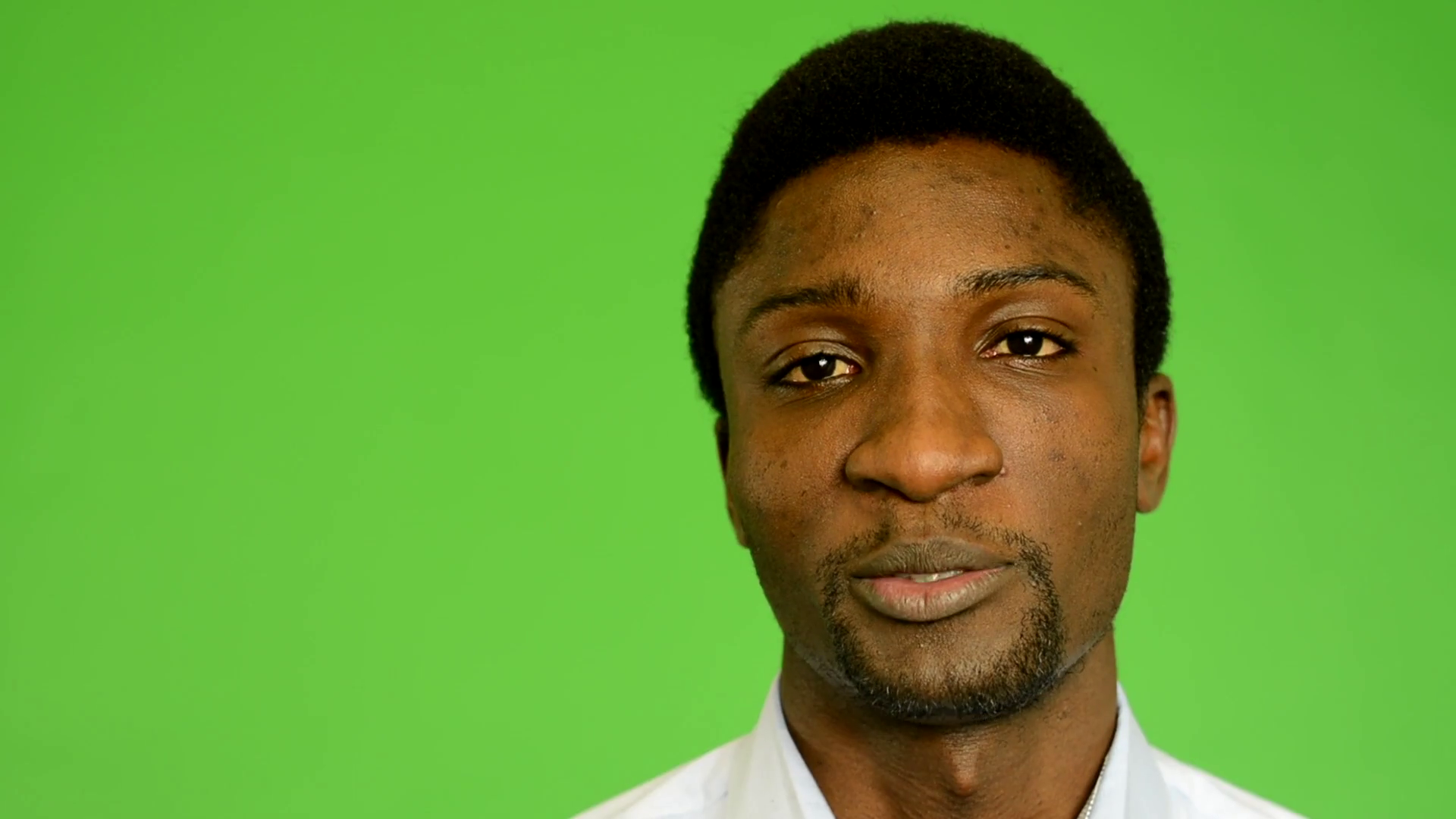 young handsome black man talk - green screen - studio - closeup Stock ...