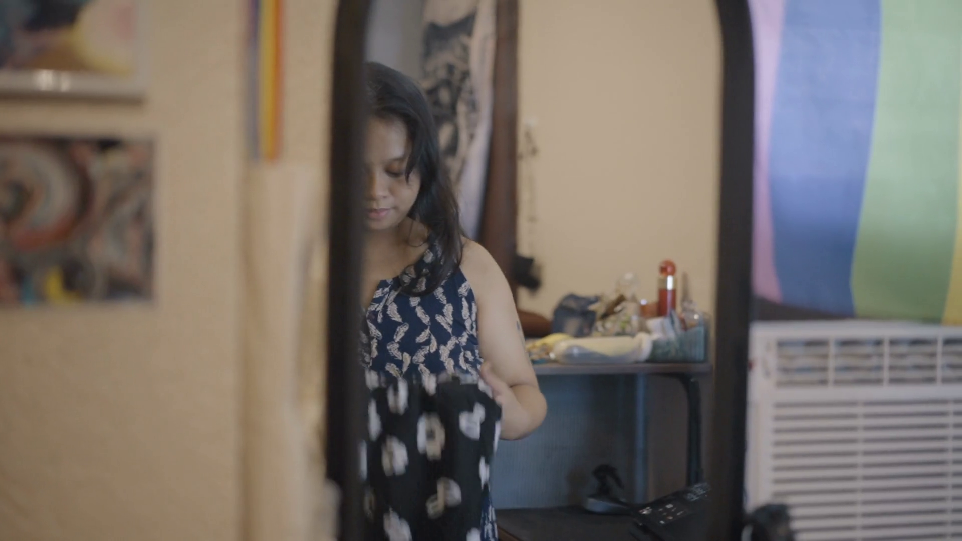 Happy Non-binary Filipino Posing With Dress Stock Footage SBV-346841400 ...