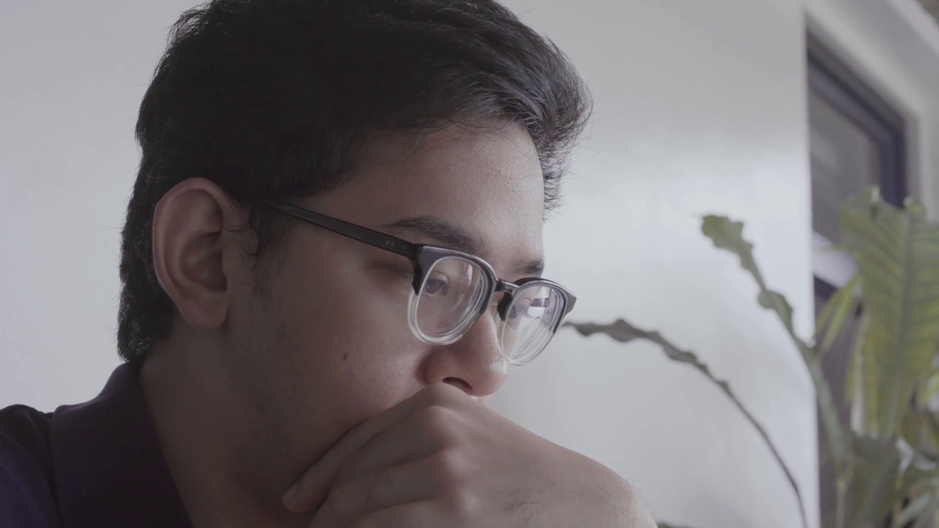 Thinking Filipino man while working at home Stock Video Footage 00:16 ...