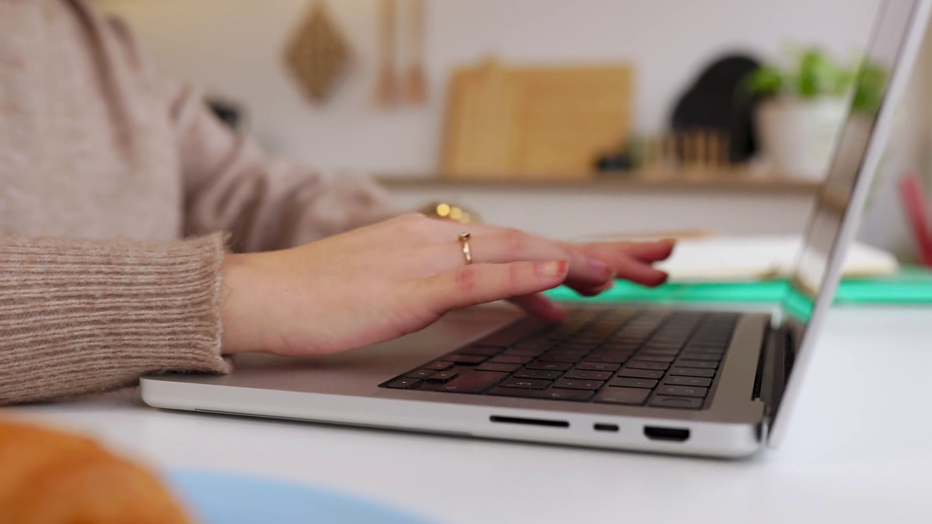 Female Student Typing On Laptop Keyboard Stock Footage SBV-352725875 ...