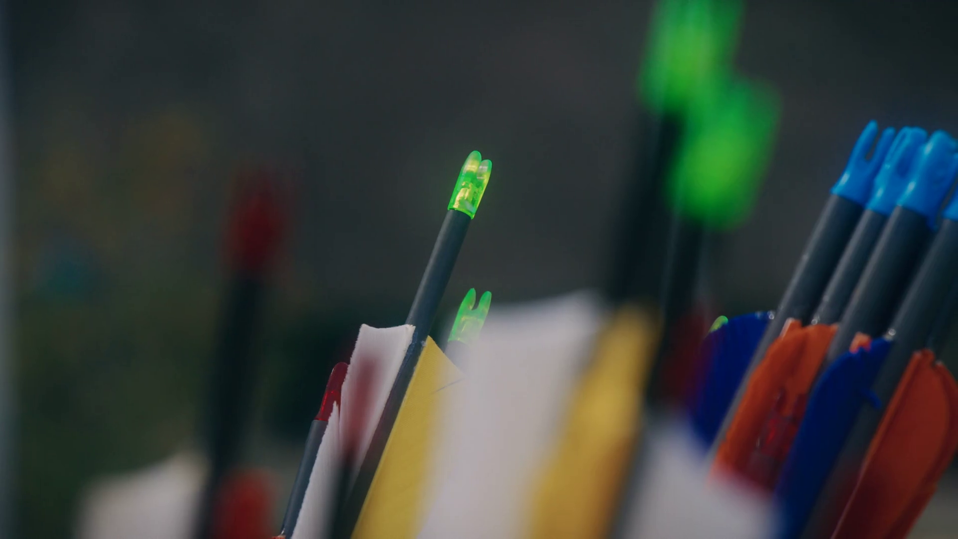 Archery Woman Picks Arrow From Wooden Bucket Stock Footage SBV ...
