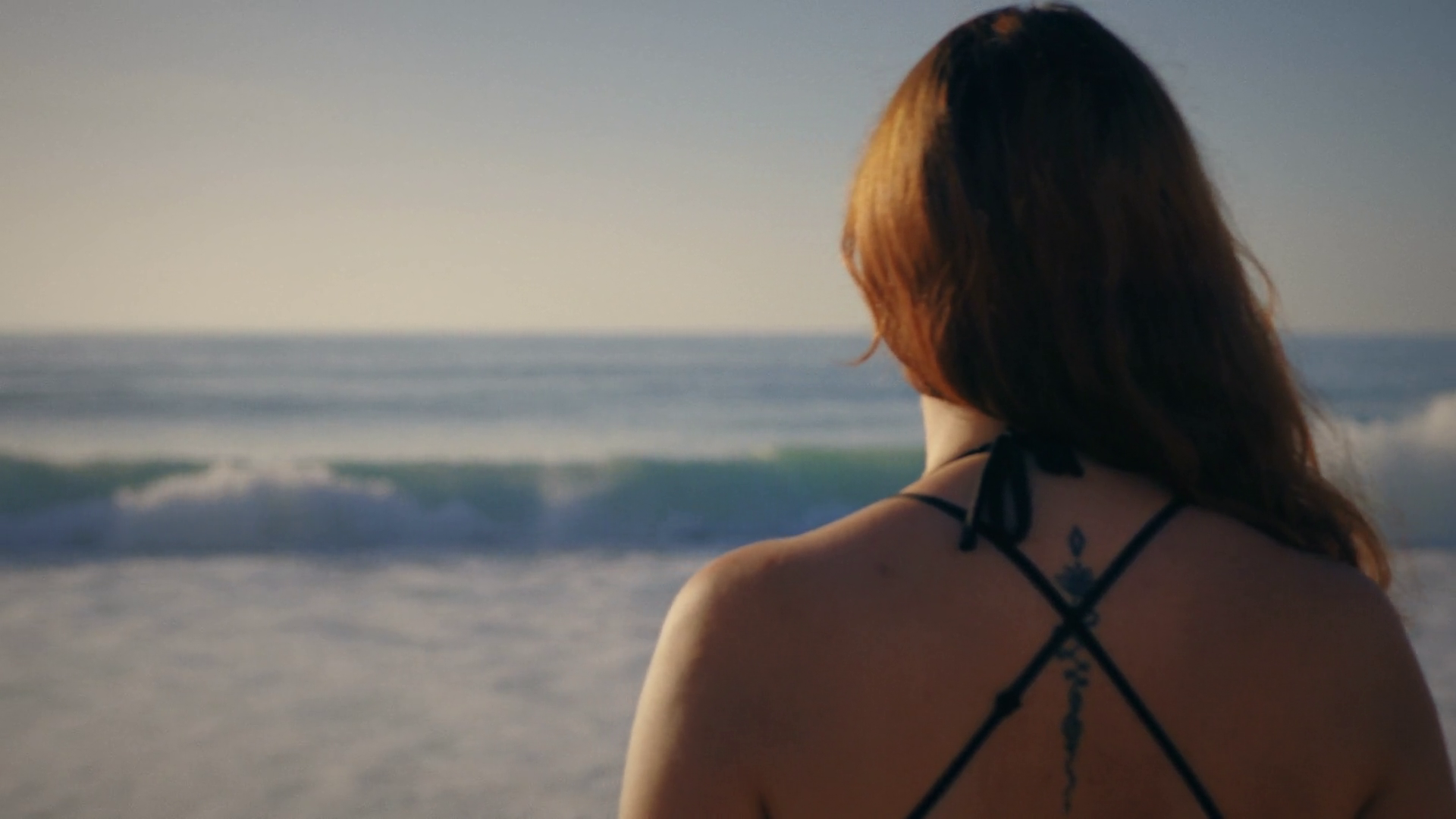 Girl Walking Towards Sea Back View Slow Stock Footage SBV-348543718 ...