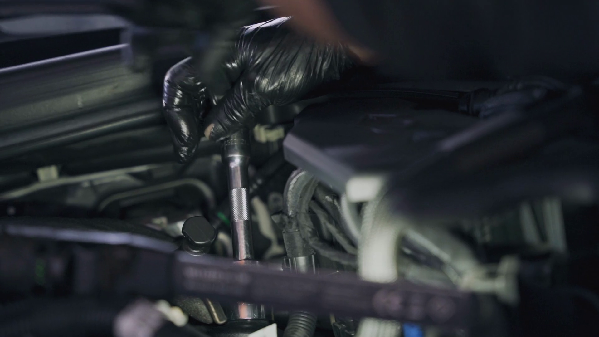 Mechanic Tightening Nut Of Car Engine Stock Footage SBV-347774047 ...