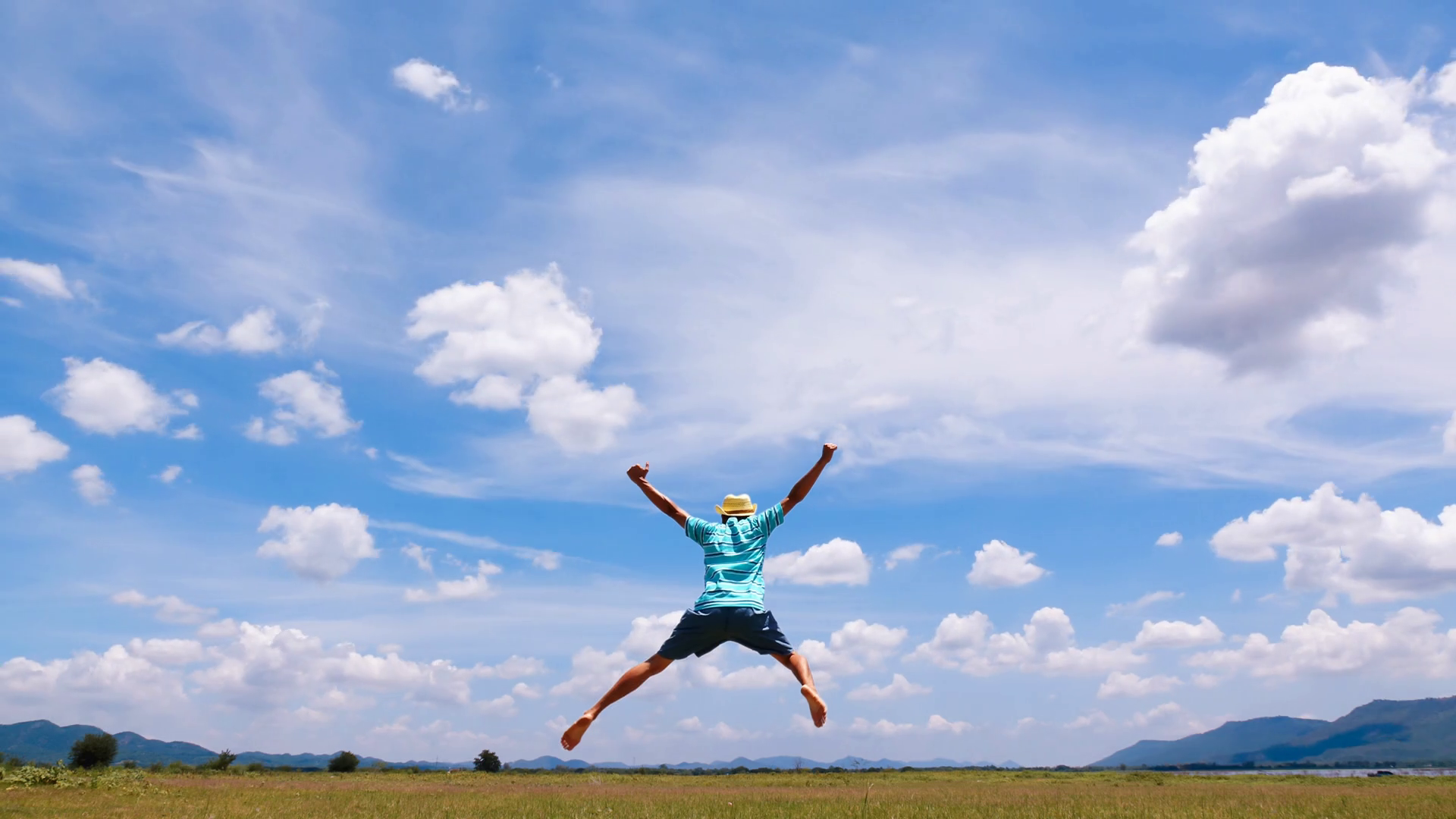 Cinemagraph Of Man Jumping Slow Motion Cloud Stock Footage SBV ...
