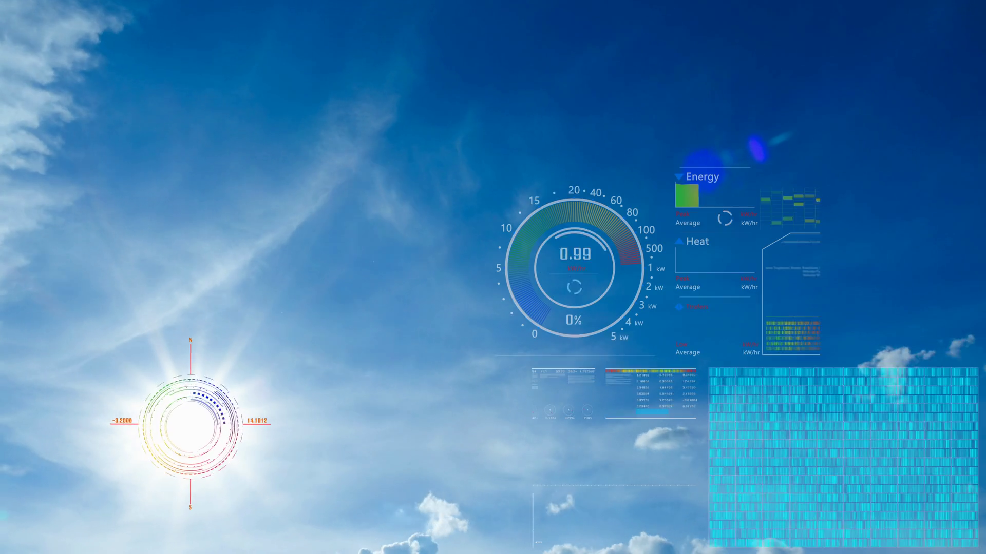 The Sun With Solar Cell Hologram Cloud Sky Stock Footage SBV-337113123 ...