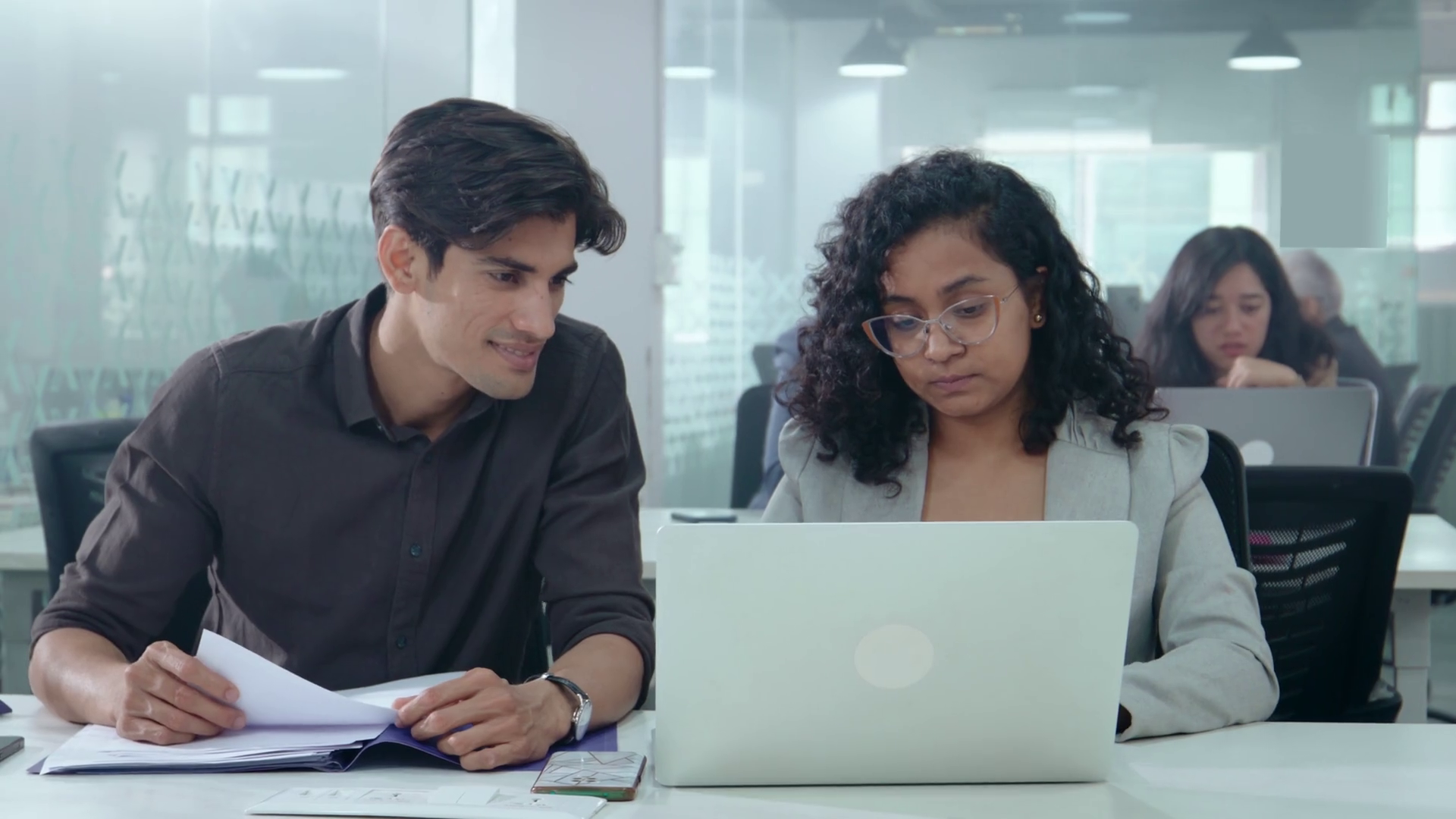 Young Indian Asian Male Female Corporate Stock Footage SBV-347786456 ...